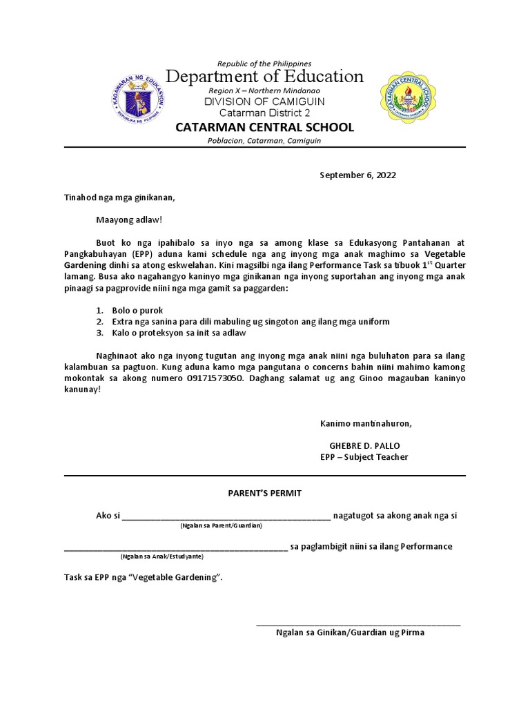 Parental Permit - EPP | PDF