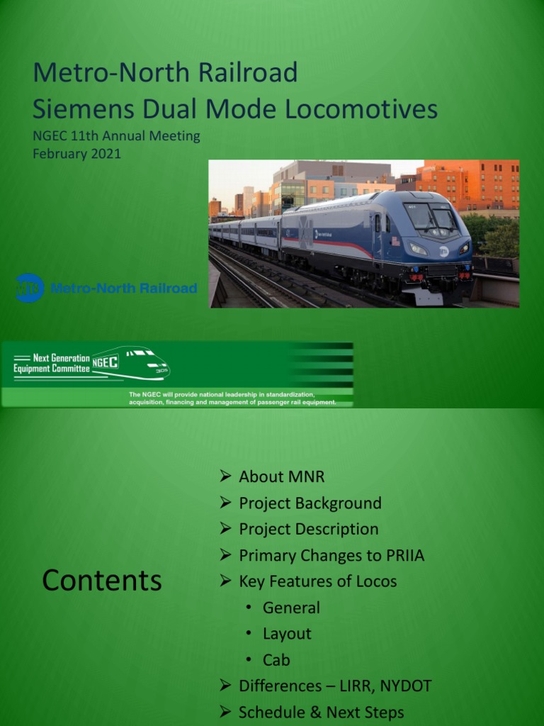 Metro-North Dual Mode Locomotive Overview | PDF | Metro North Railroad ...