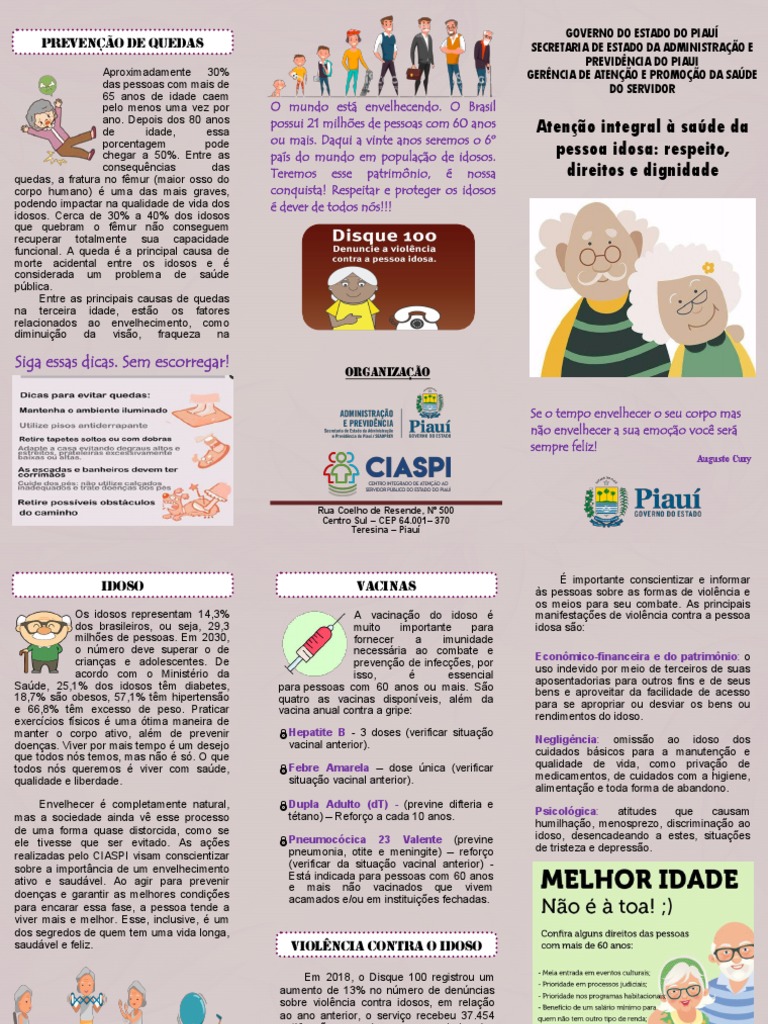 Folder Idosos | PDF | Terceira idade | Obesidade