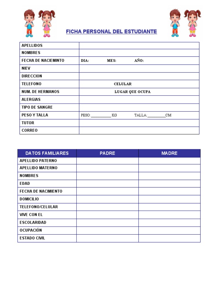 Datos Personales del Estudiante | PDF