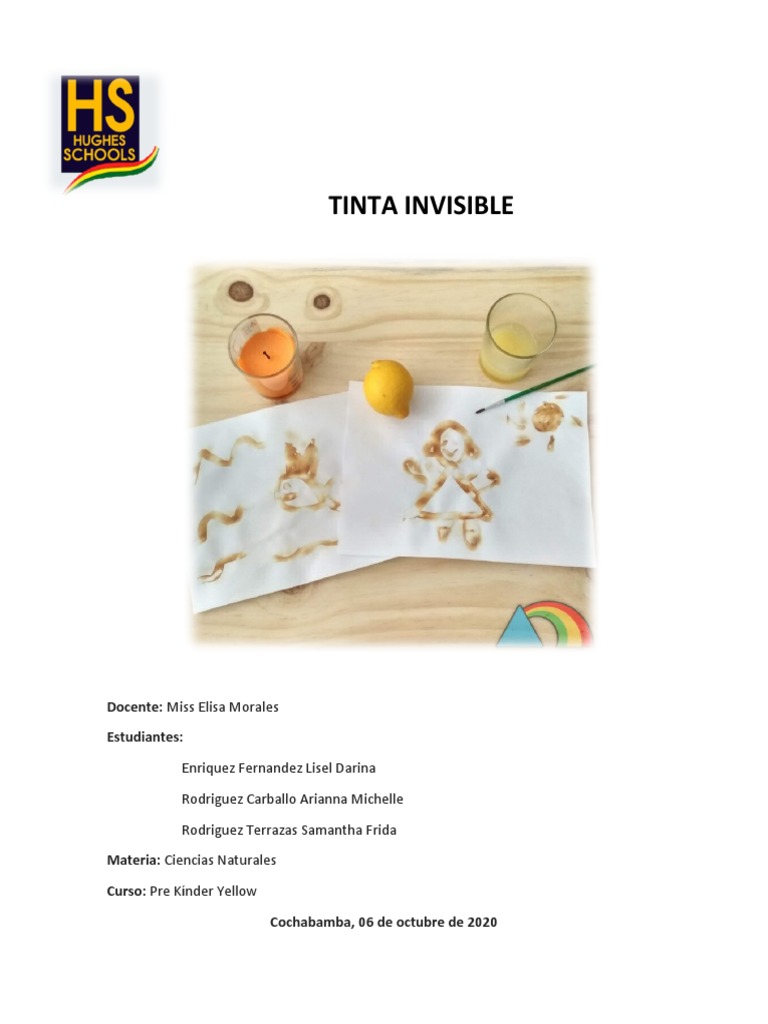 Experimento de Tinta Invisible con Limón | PDF | Reacciones químicas ...