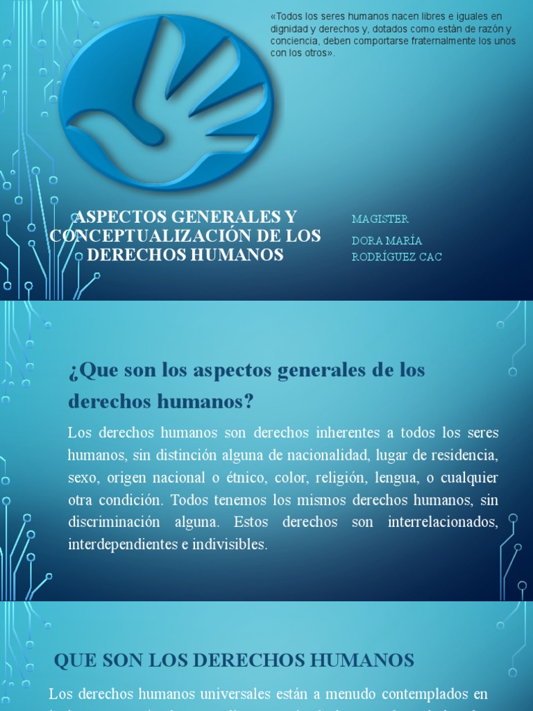 Aspectos Generales de DH Dora Rodriguez | PDF | Derechos humanos | Convenio europeo de derechos ...