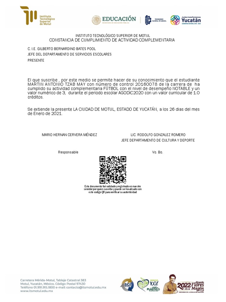 Constancia de Cumplimientos de Actividad Complementaria. | PDF | Informática