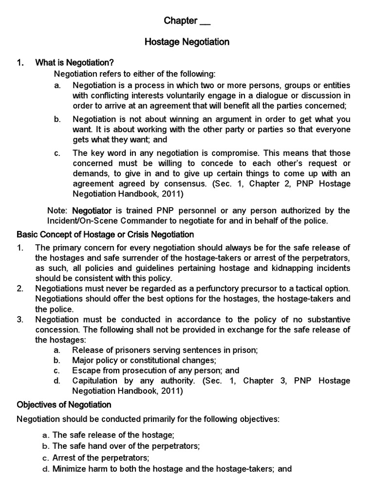 Hostage Negotiation Module (FINALS) | PDF | Negotiation | Hostage