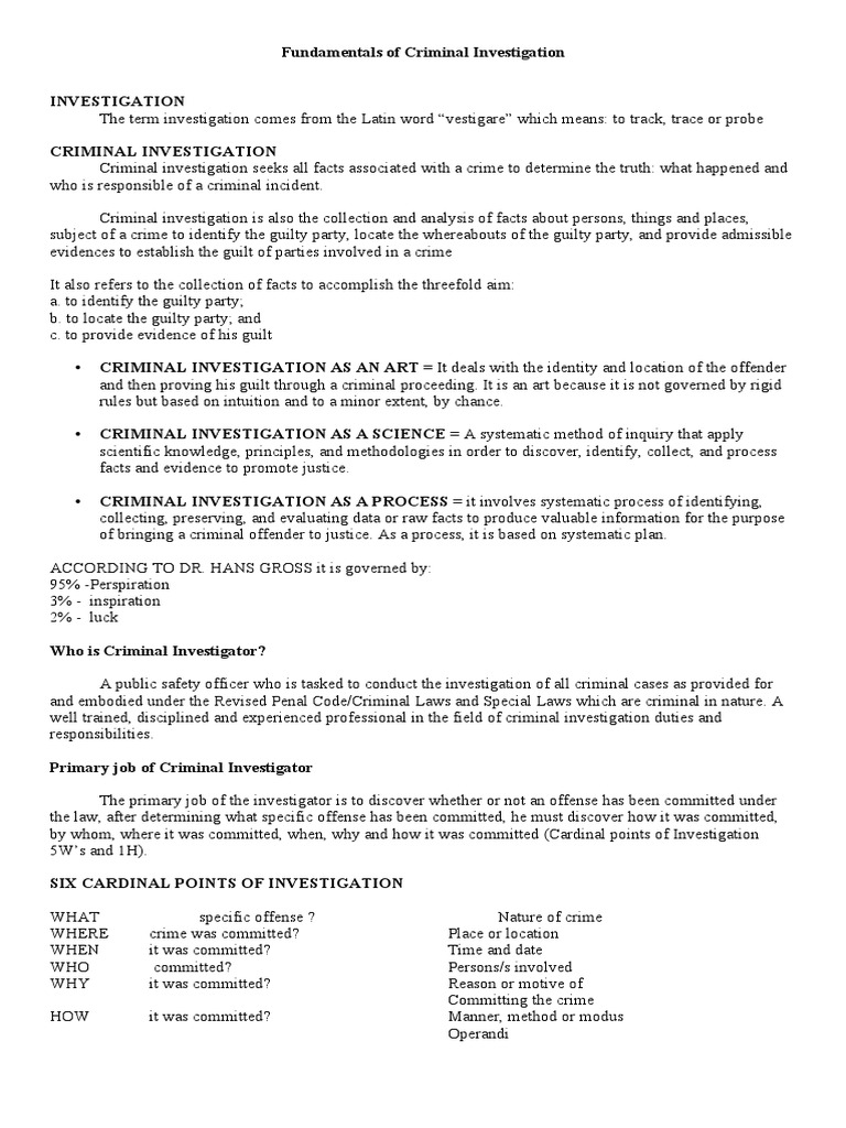 Fundamentals of Criminal Investigation | PDF | Miranda Warning ...