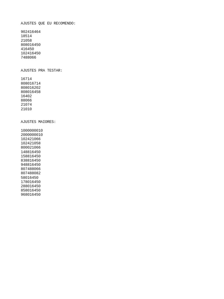 Ajustes (Versões Novas) | PDF