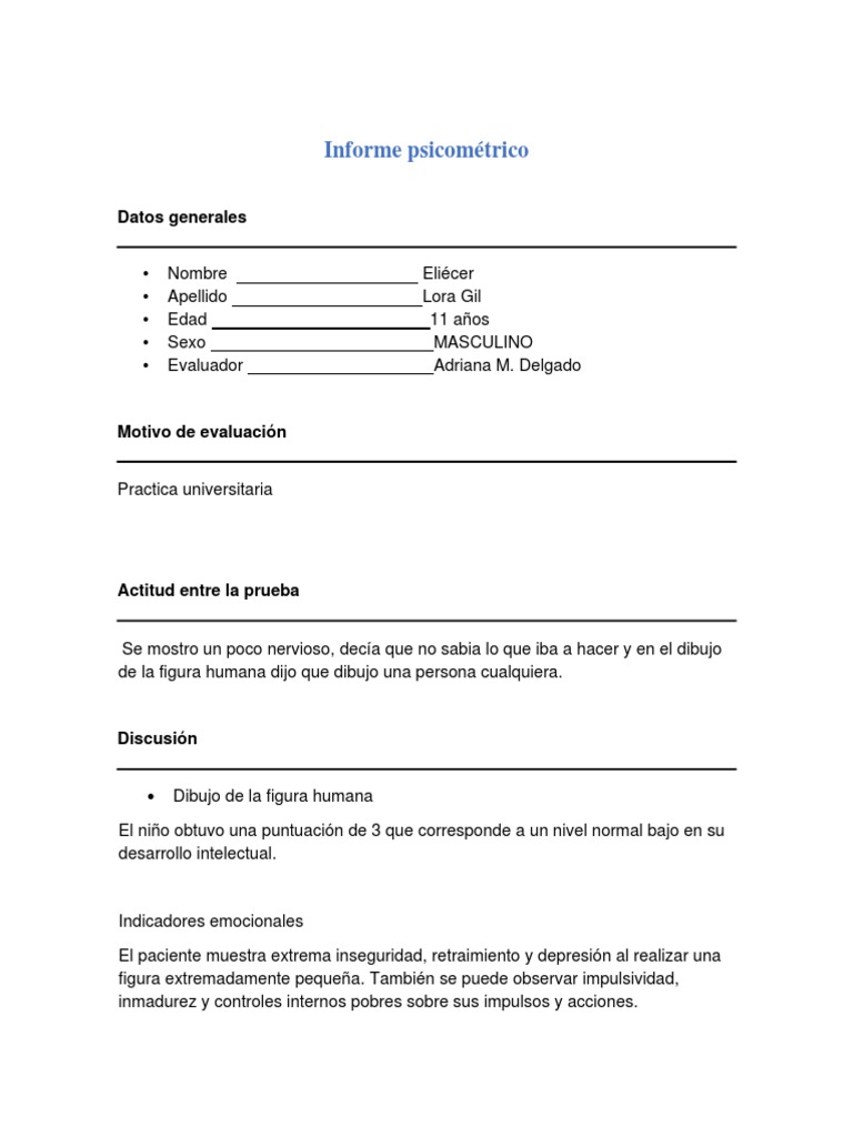 Informe Test DFH y DF ADRIANAA | PDF