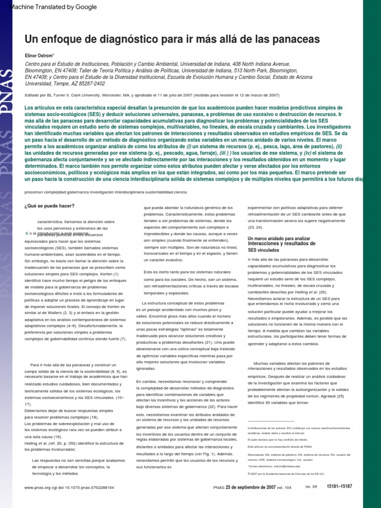 ESPANISH A Diagnostic Approach For Going Beyond Panaceas | PDF ...