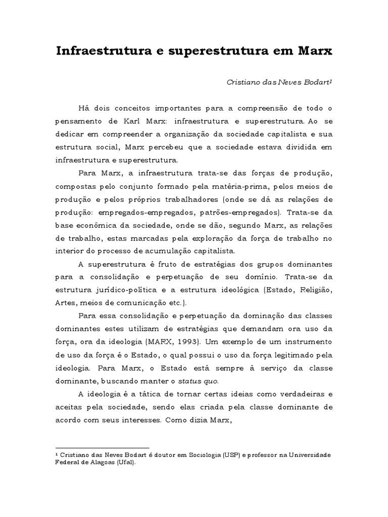 Material Adicional - Infraestutura e Superestrutura em Karl Marx | PDF ...