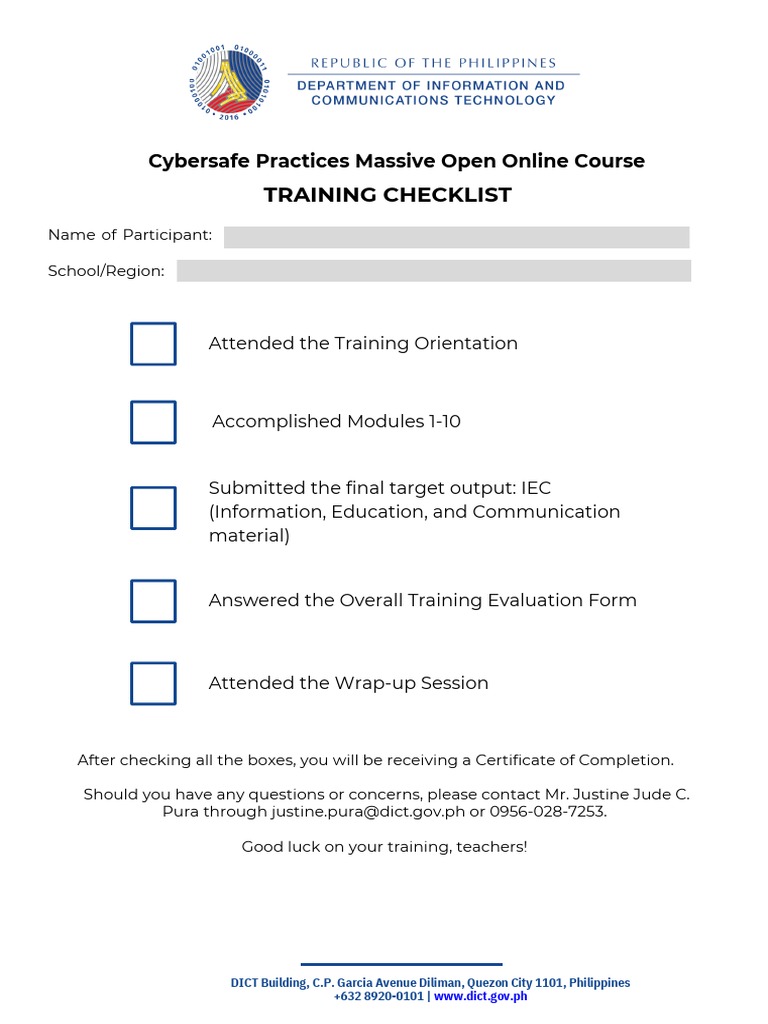 DICT-ILCDB Cybersafe Practices Massive Open Online Course Training ...