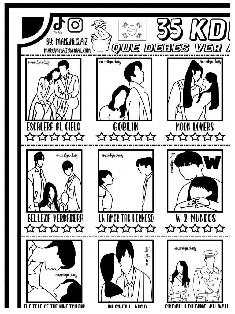 2 A4 - Plantilla de 35 Kdramas Gratis ??????? ????? | PDF