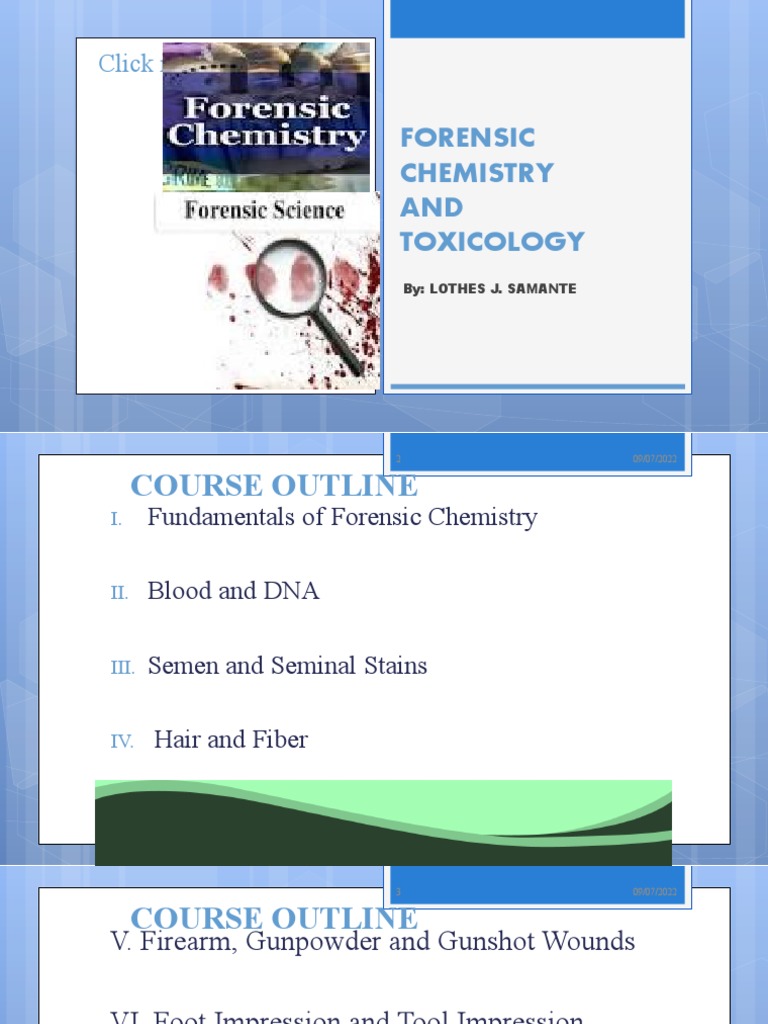 Forensic Chemistry and Toxicology Overview | PDF | Forensic Science ...