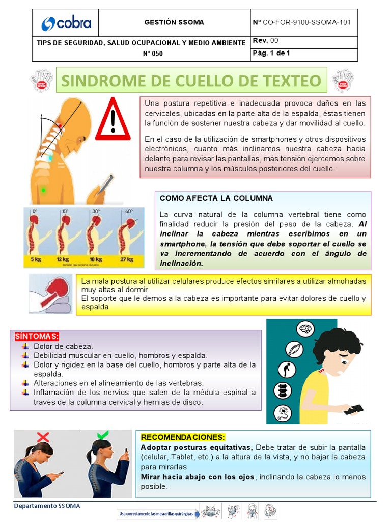 TIPS SSOMA #050 - Síndrome de Cuello de Texteo | PDF | La columna ...
