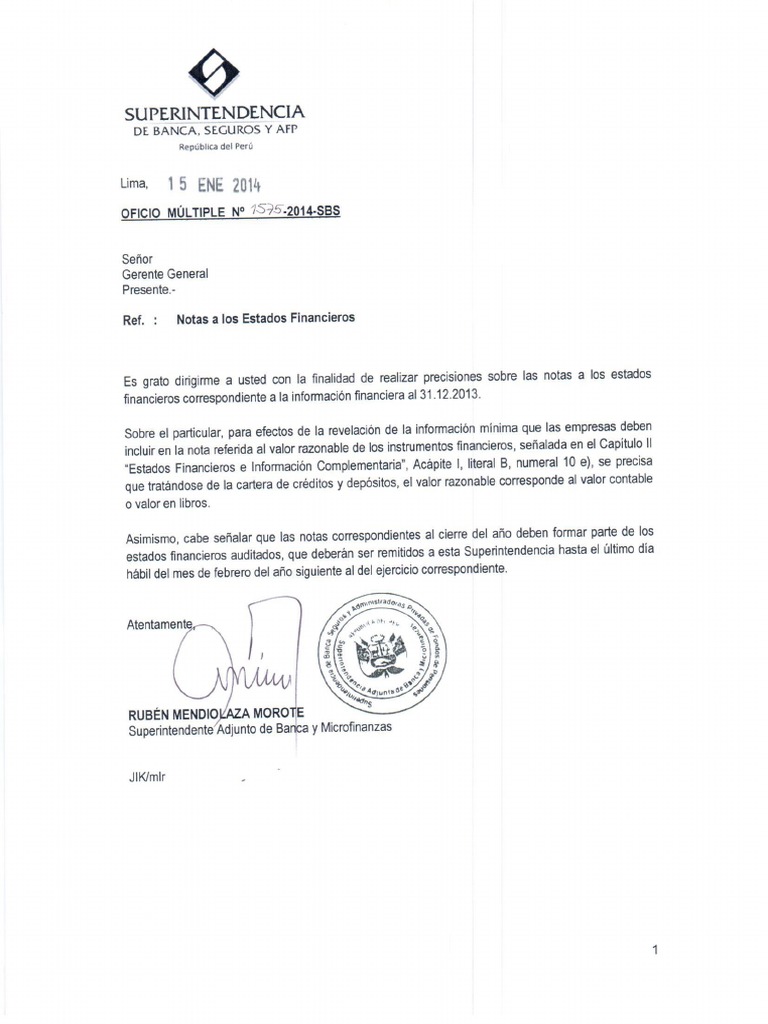 Oficio - Mult 1575 2014 SBS | PDF