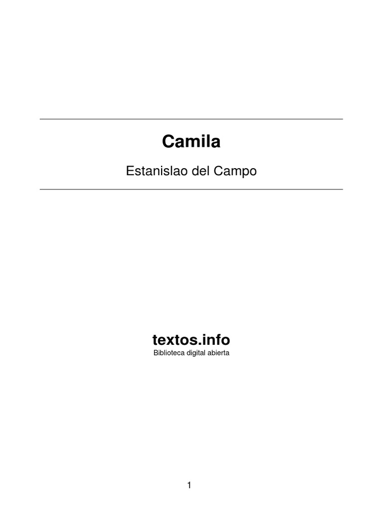 Estanislao Del Campo - Camila | PDF | Amor