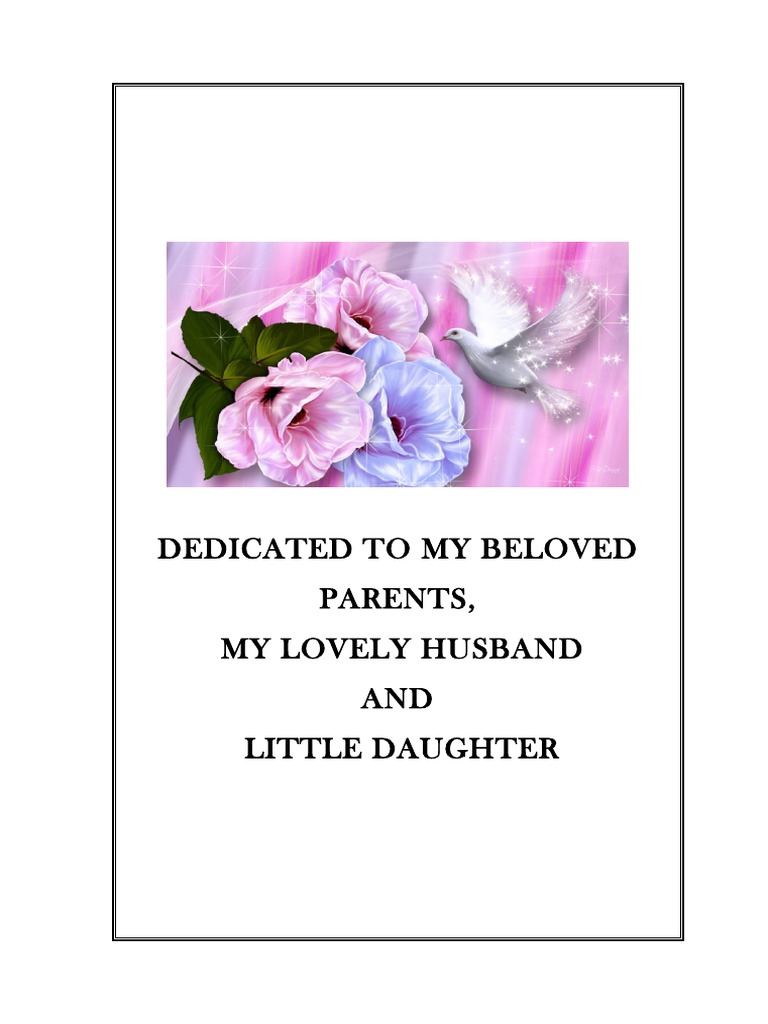 Dedication to My Beloved Parents | PDF | Wellness