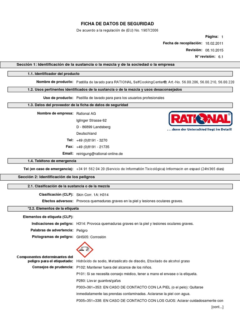 Ficha Tecnica Detergente | PDF | Quemar | Agua