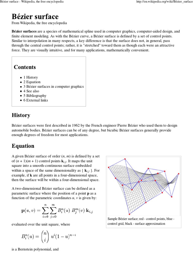 Bézier Surface Geometry Mathematical Analysis