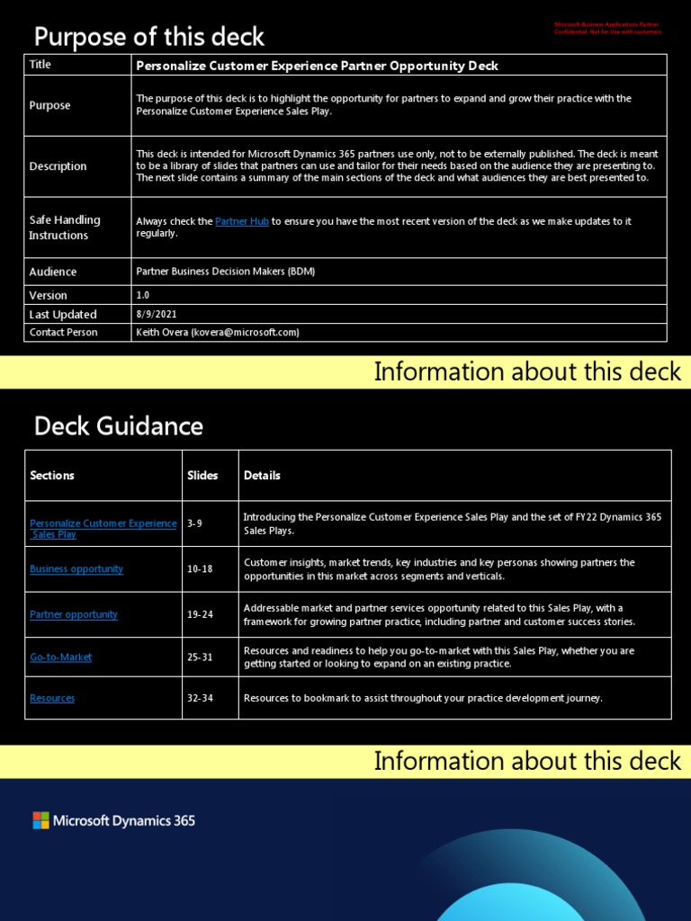 Personalize Customer Experience Partner Deck | PDF | Sales | Marketing