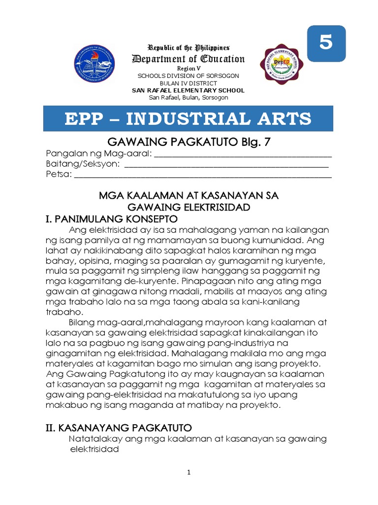 Epp5 - Ia - Gawaing Pagkatuto BLG 7 | PDF