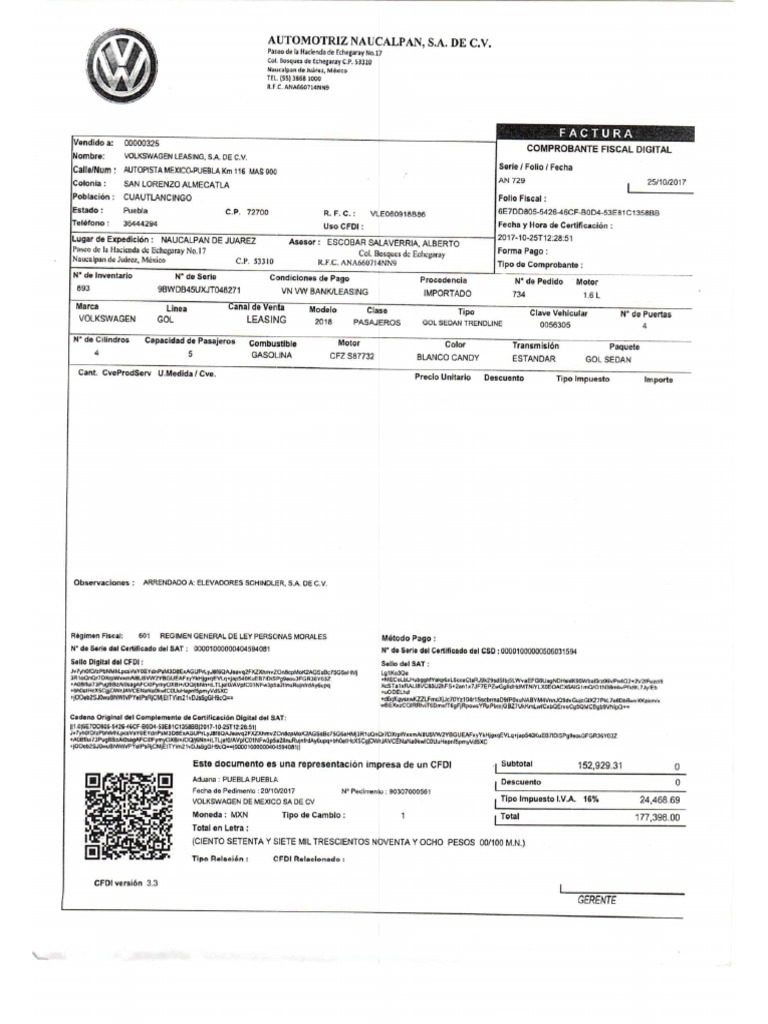 Gol 2018 Factura | PDF