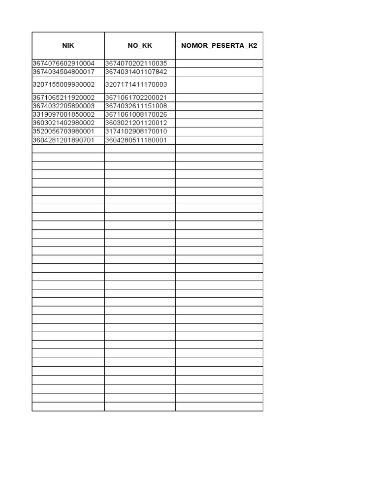 Templete Data Non ASN | PDF