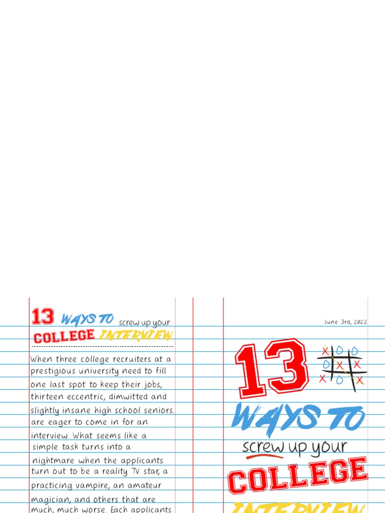 13 Ways To Screw Up Your College Interview | PDF