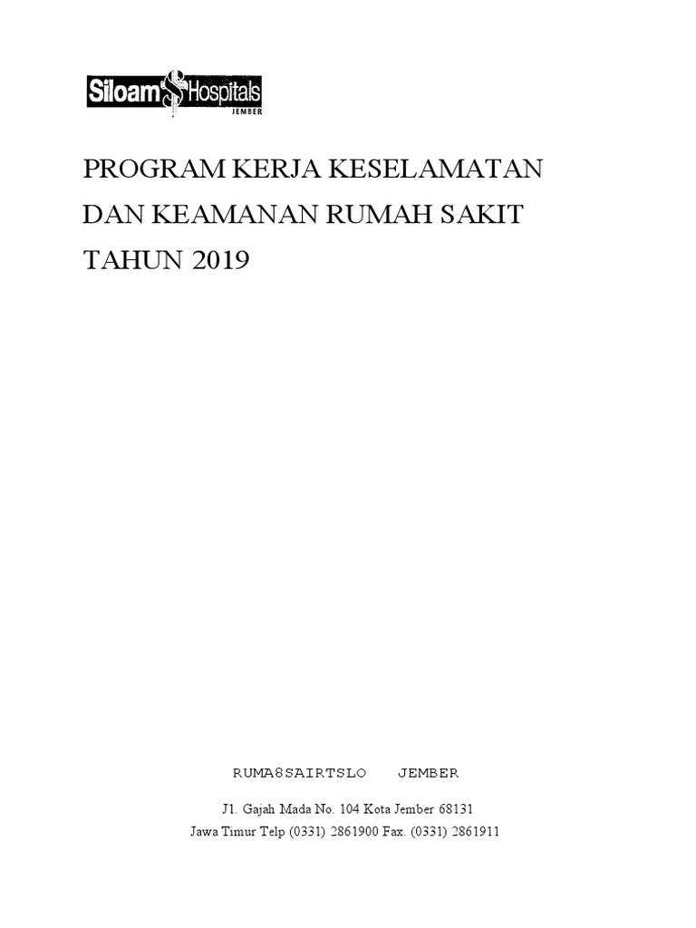 Program - Kerja - Keselamatan - Dan - Keamanan - RS | PDF