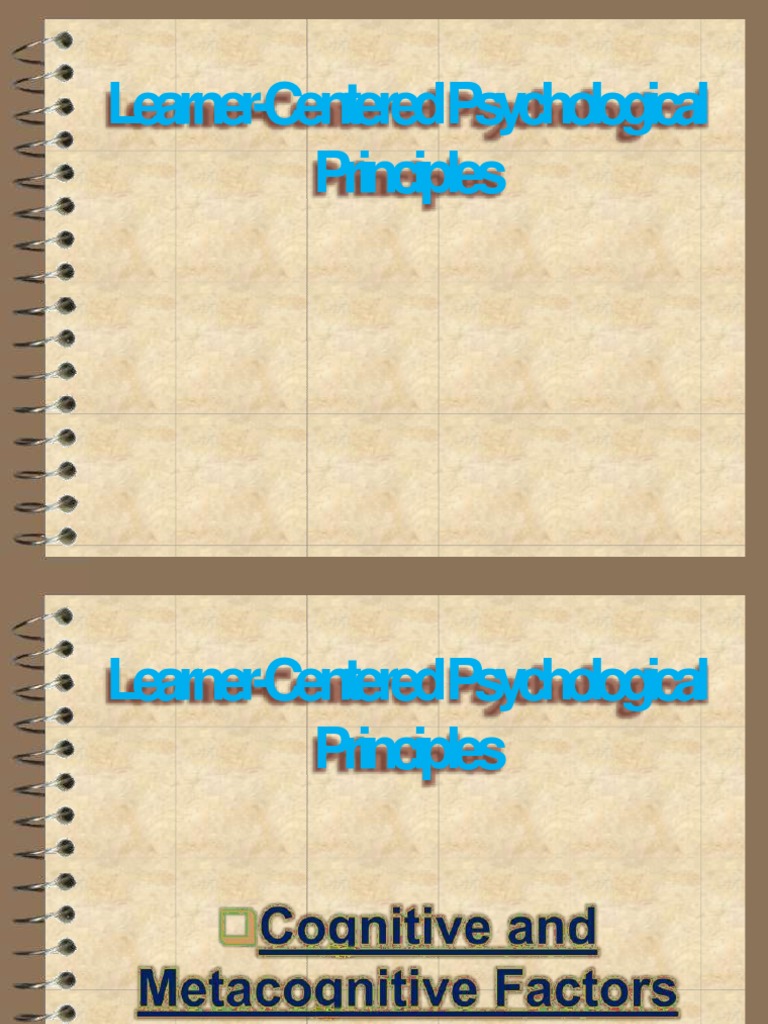 Learner-Centered Principles | PDF | Learning | Motivational