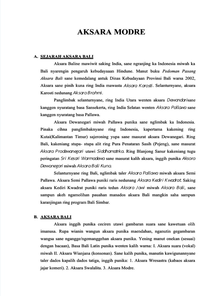 PDF Aksara Modre DL | PDF