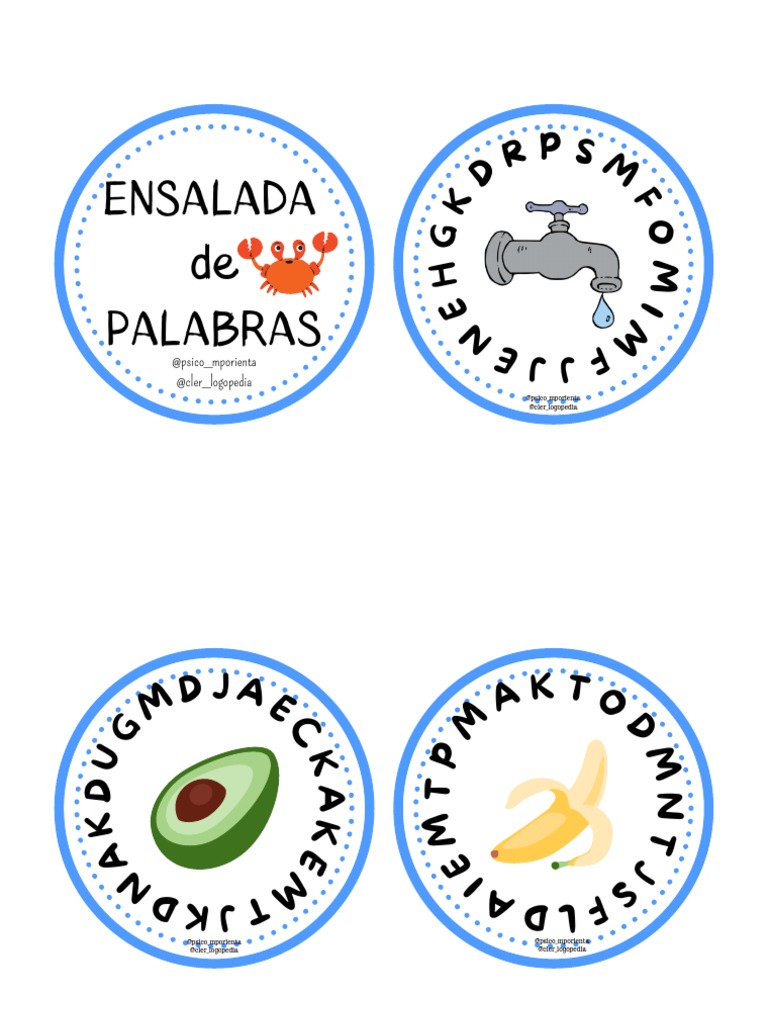 Circulos Encuentra Las Palabras (Imprimible) | PDF