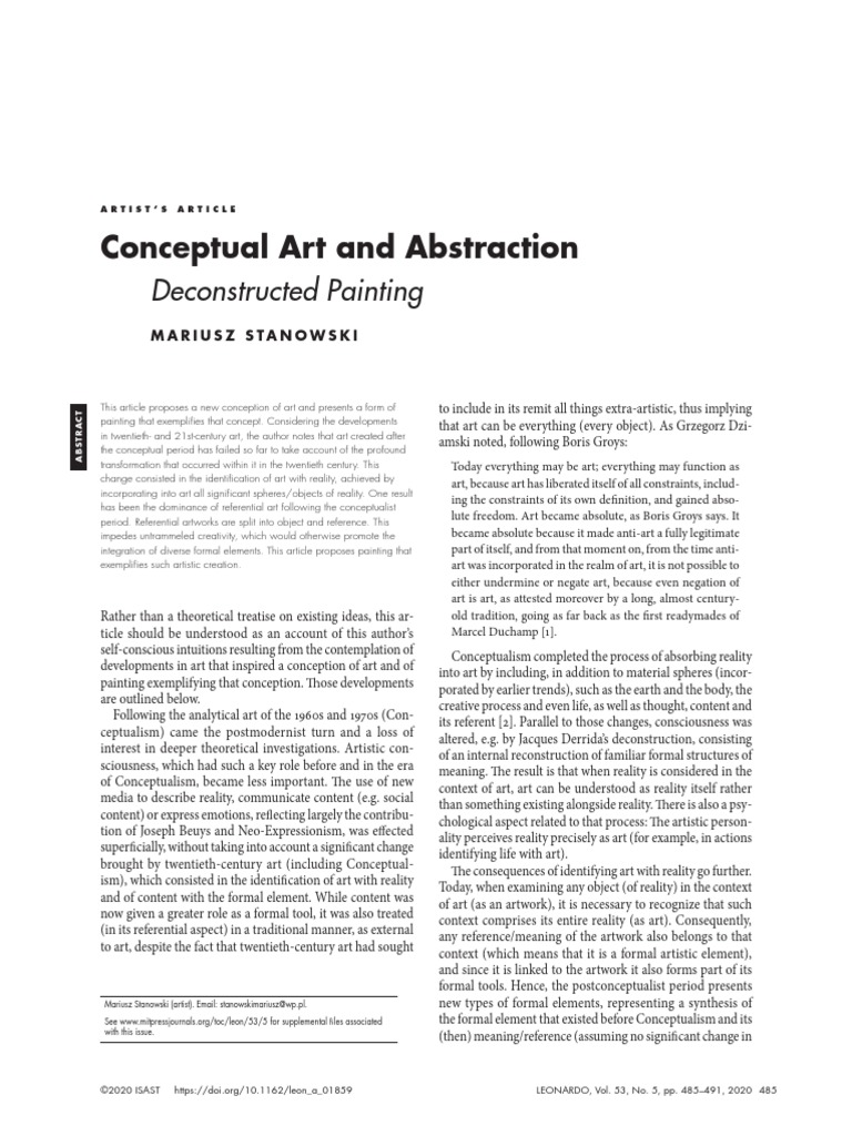 Conceptual Art and Abstraction Deconstructed Painting | PDF | Paintings | Abstract Art