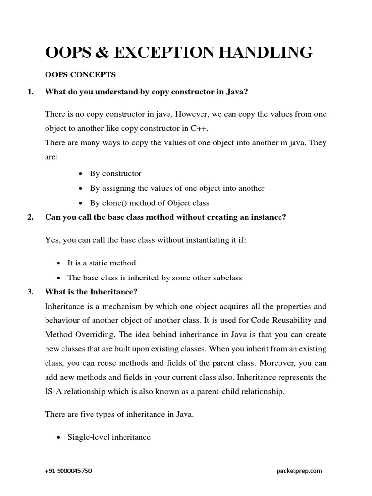 3oops And Exceptions Pdf Inheritance Object Oriented Programming