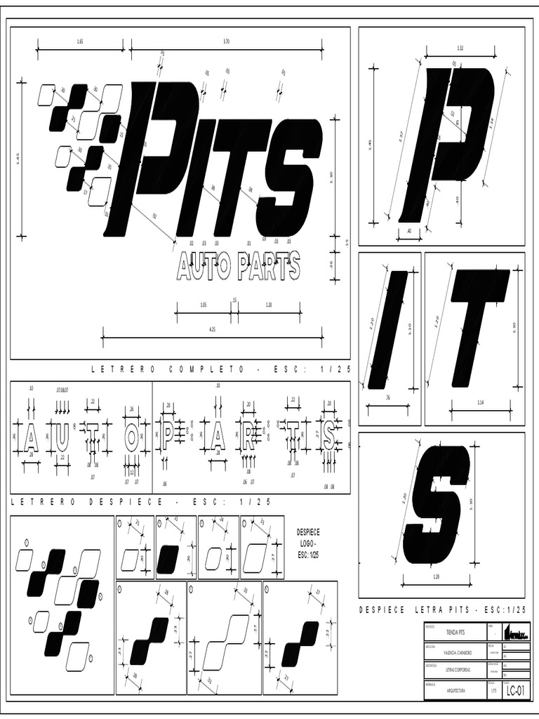 Letras Corporeas Pits-Letrero | PDF