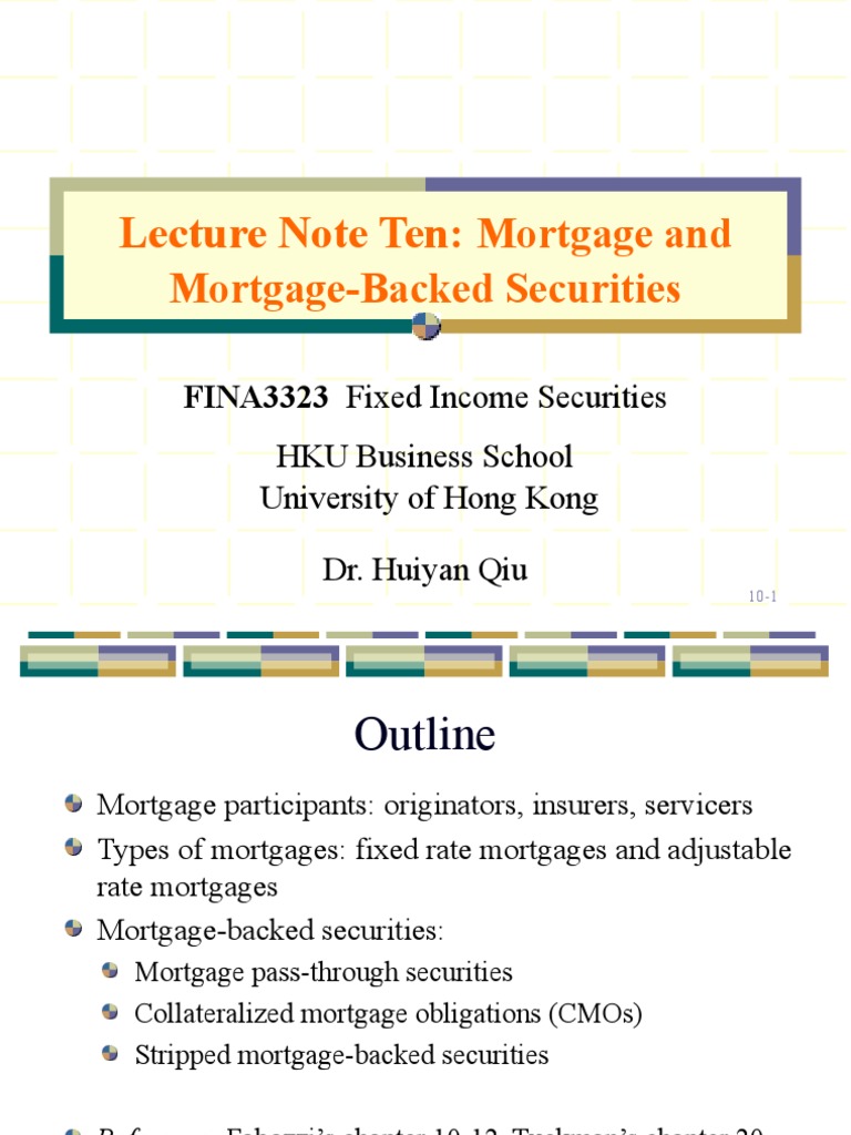 Lecture Note 10 - Mortgage and Mortgage-Backed Securities | PDF | Mortgage Backed Security ...