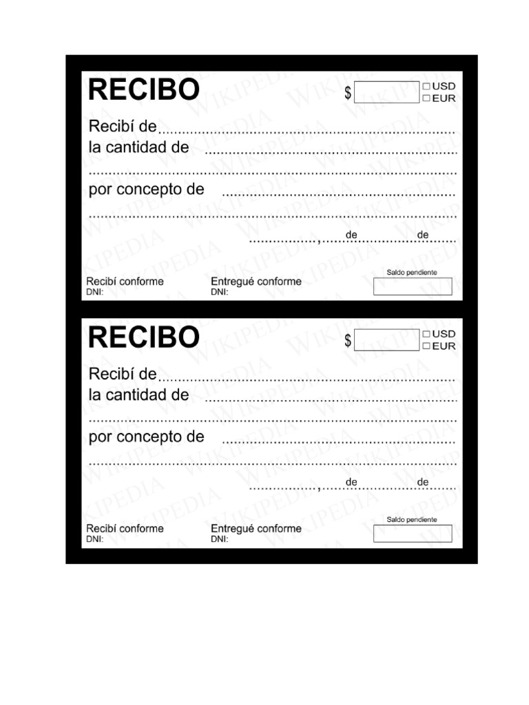 Formato de Nota de Recibo | PDF