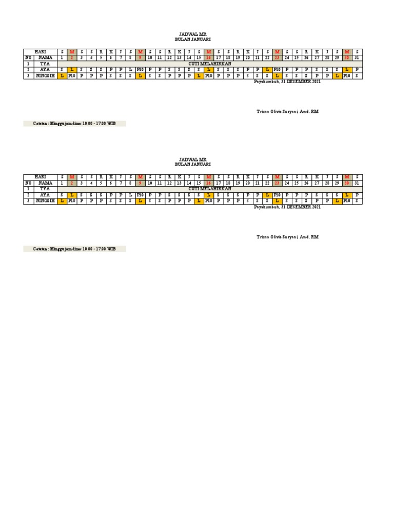 Jadwal MR 2022 | PDF