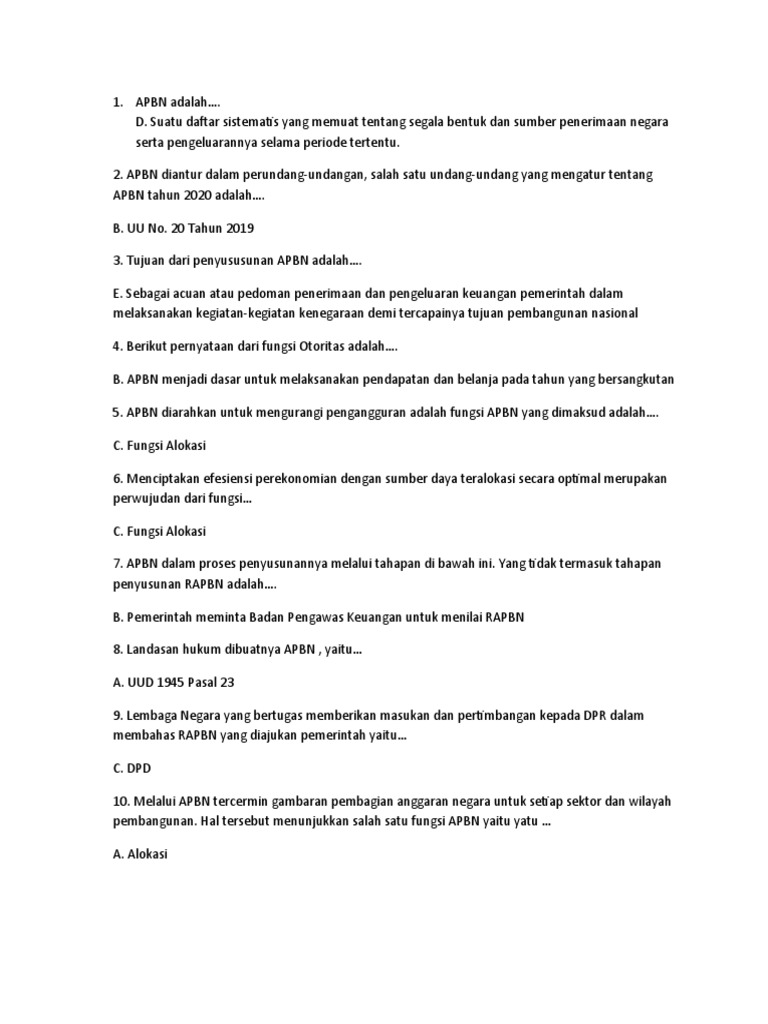 APBN Adalah | PDF | Pengelolaan Keuangan & Uang
