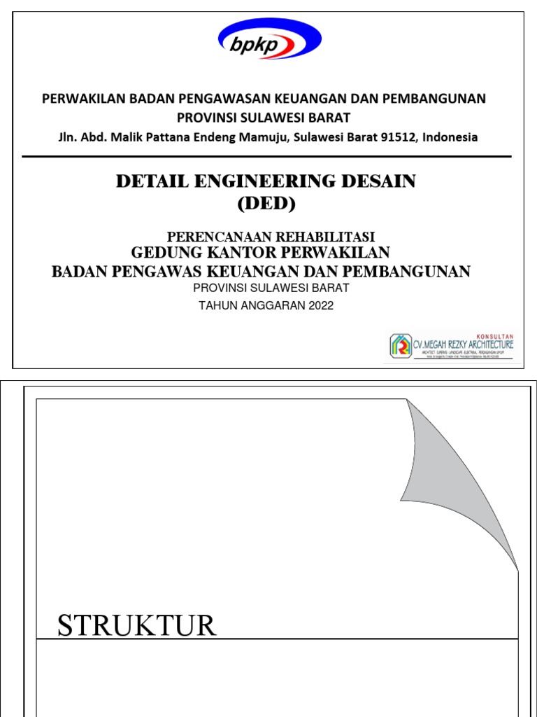 Rehabilitasi Kantor BPKP Sulawesi Barat - DED | PDF
