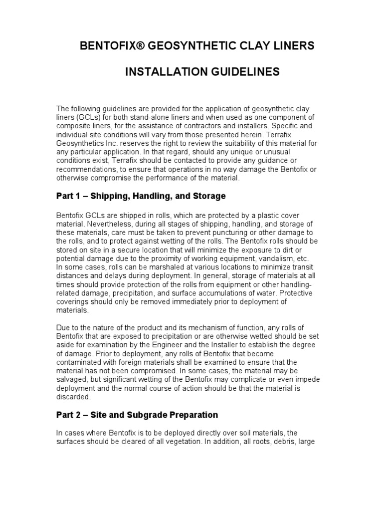 Bentofix® Geosynthetic Clay Liners | PDF | Civil Engineering | Nature