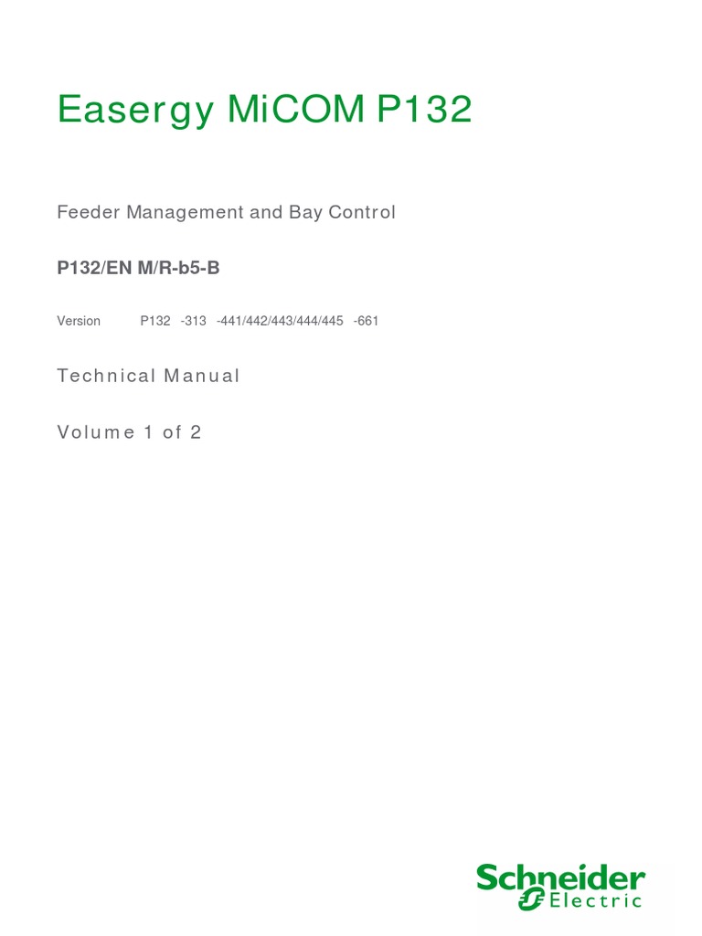 Easergy Micom P132: Feeder Management and Bay Control | PDF ...