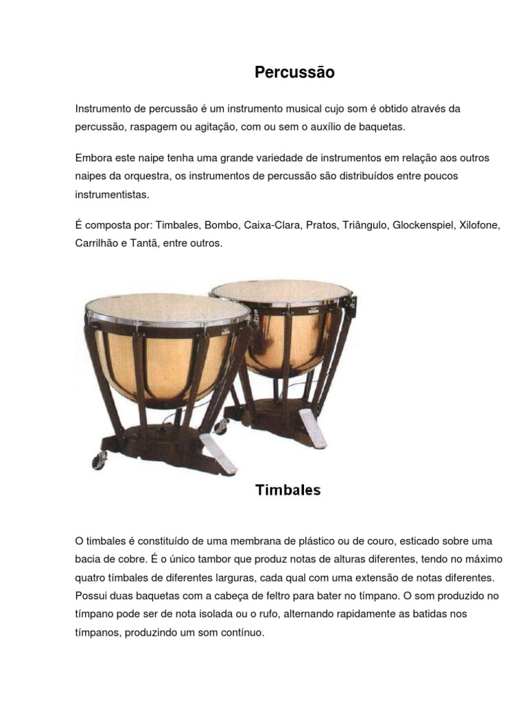 Percussão | PDF | Tecnologia musical | Instrumentos de percussão