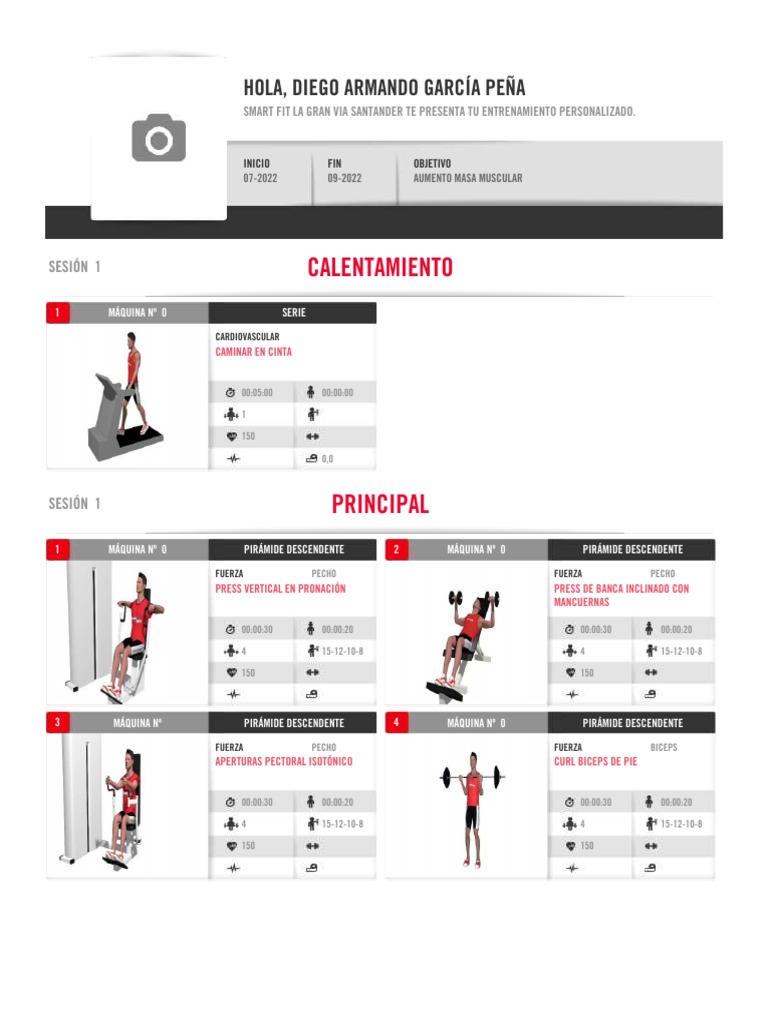 Rutina Entrenamiento | PDF | Entrenamiento con pesas | Anatomía humana