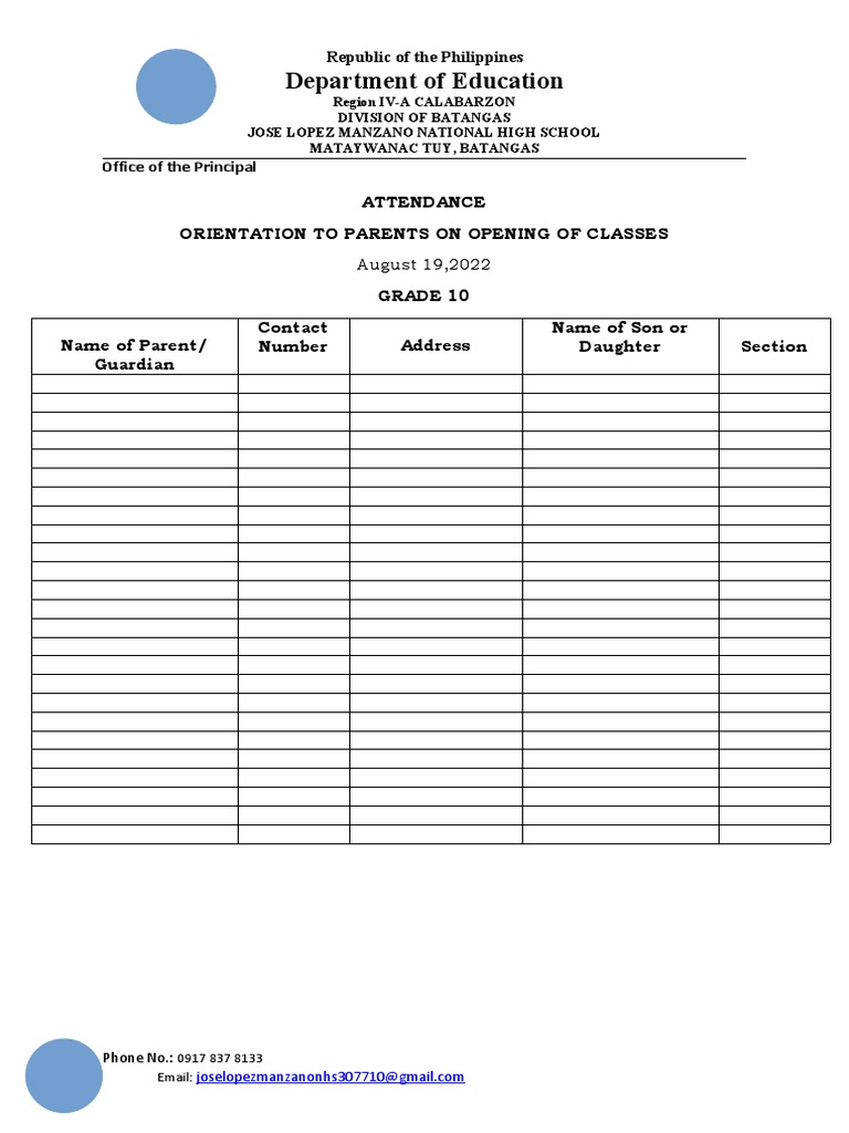 Attendance Orientation | PDF