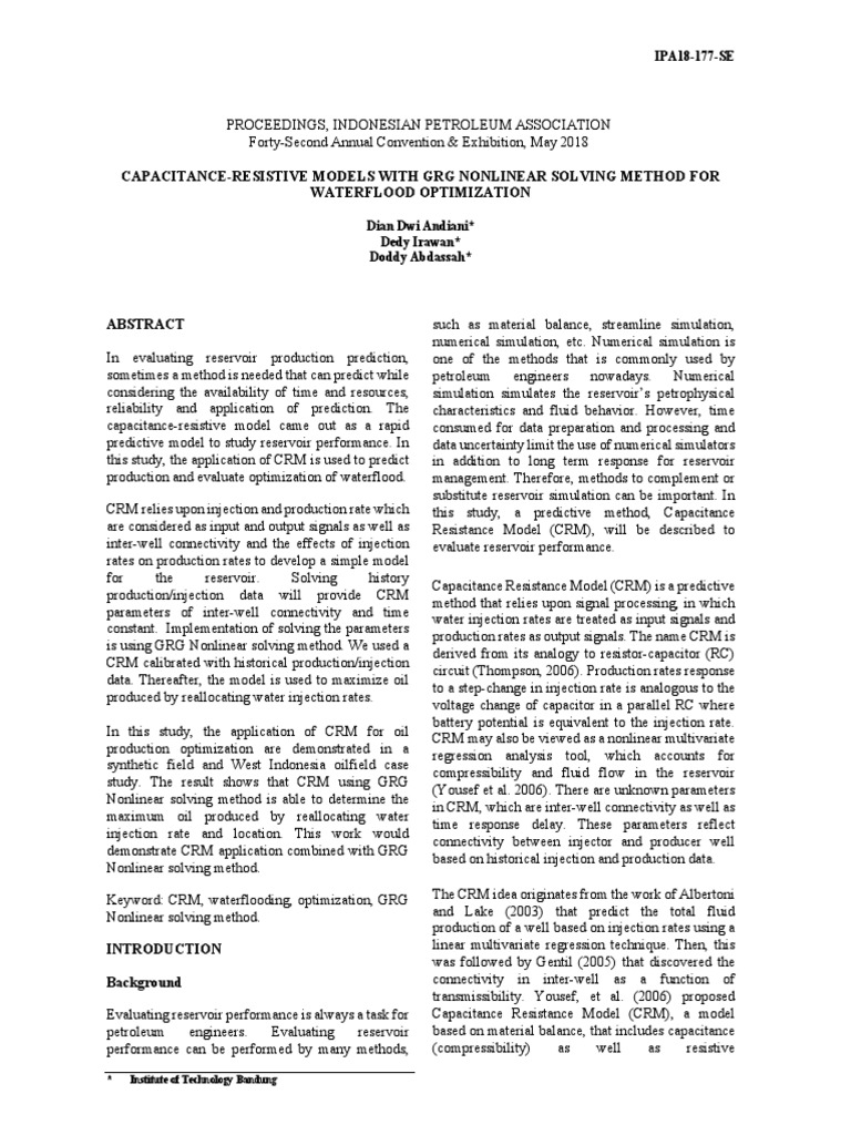 04.capacitance-Resistive Models With GRG Nonlinear Solving Method For ...