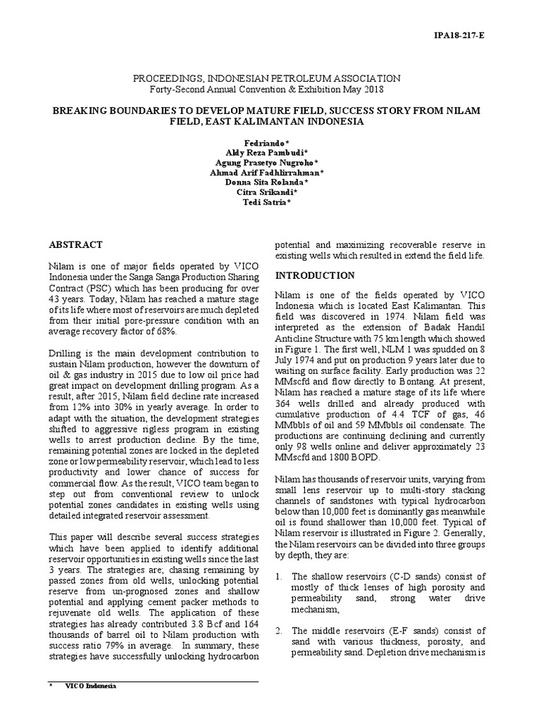 Eaking Boundaries To Develop Mature Field, Success Story From Nilam ...