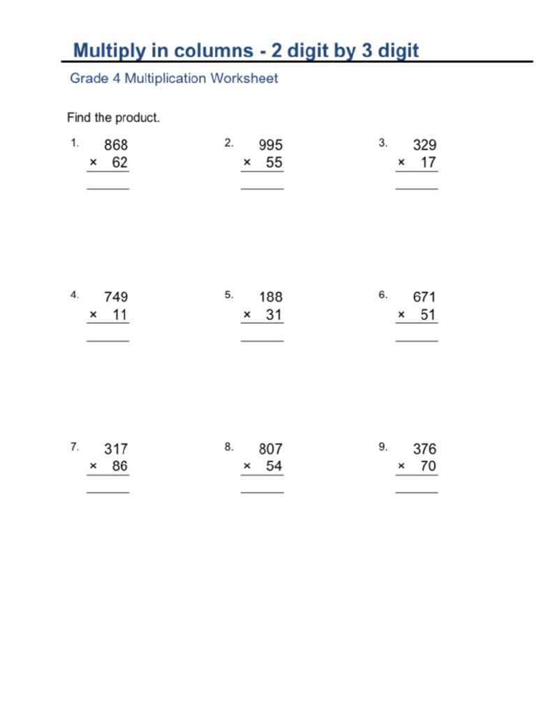 Grade 3 - 3 by 2 Multiplication | PDF