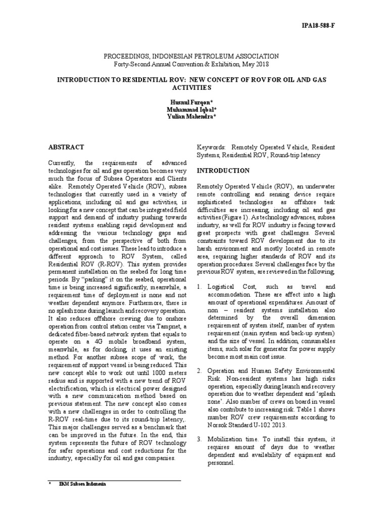 04.introduction To Residential Rov - New Concept of Rov For Oil and Gas Activities | Download ...