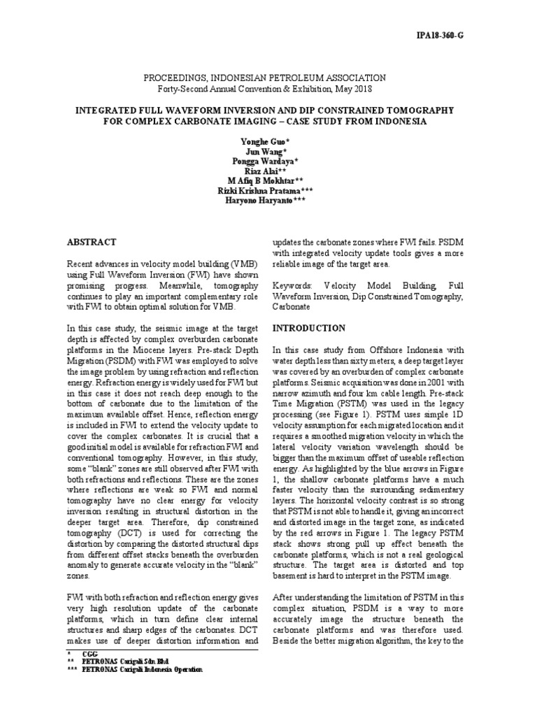 04.integrated Full Waveform Inversion and Dip Constrained Tomography For Complex Carbonate ...