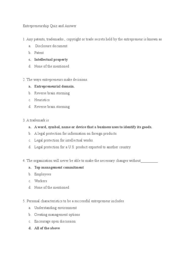 Entrepreneurship 8 | PDF | Business